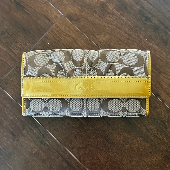 Coach | Bags | Coach Canvas Leather Wallet | Poshmark
